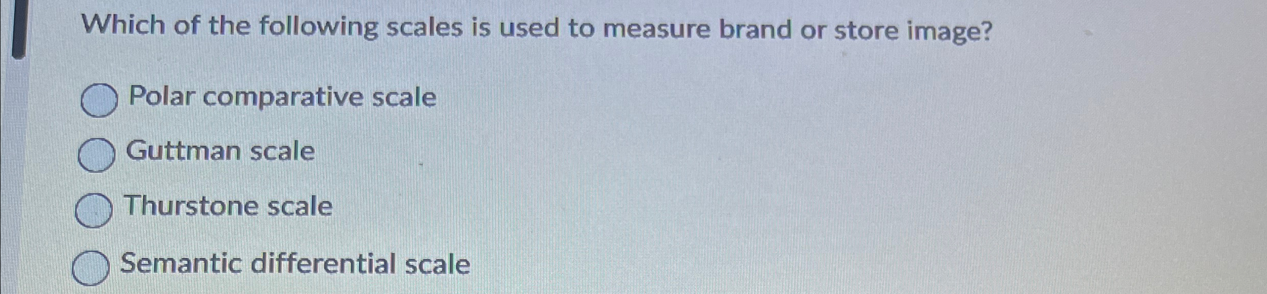 Solved Which of the following scales is used to measure | Chegg.com