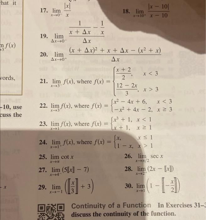 Solved Finding a Limit In Exercises 11-30, find the limit | Chegg.com
