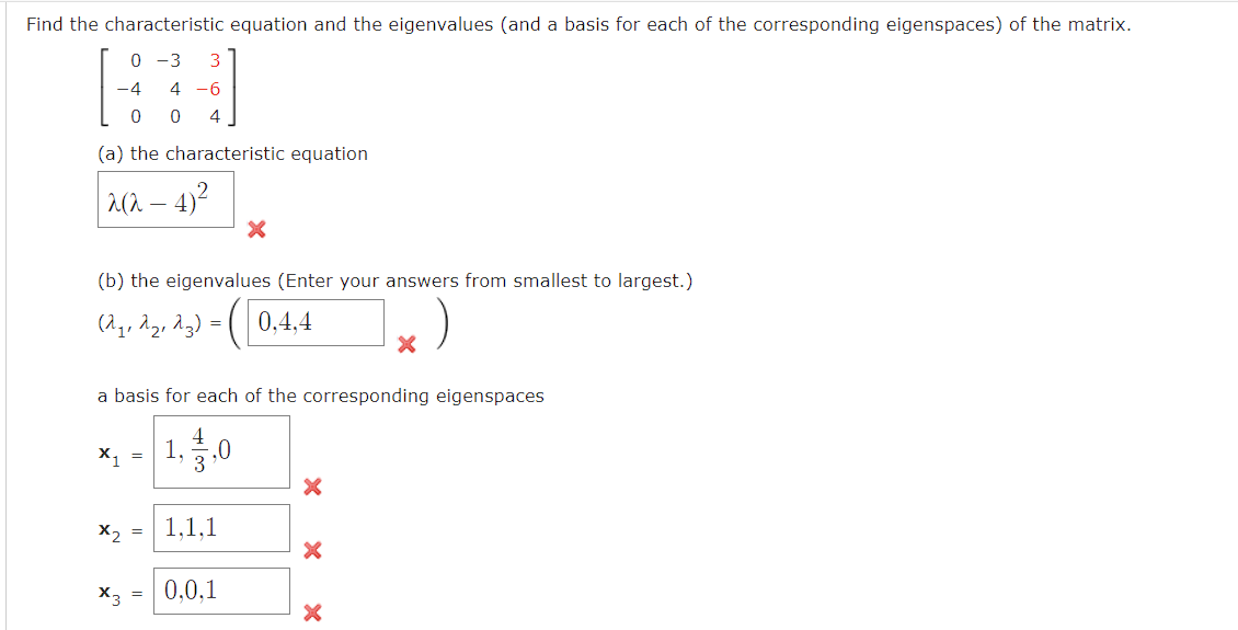 Solved Find the characteristic equation and the eigenvalues | Chegg.com