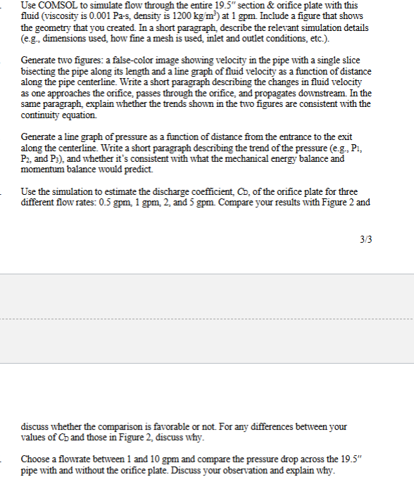 Solved Use COMSOL to simulate flow through the entire | Chegg.com