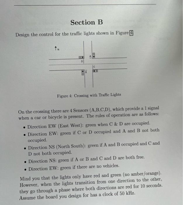 Solved Design the control for the traffic lights shown in | Chegg.com