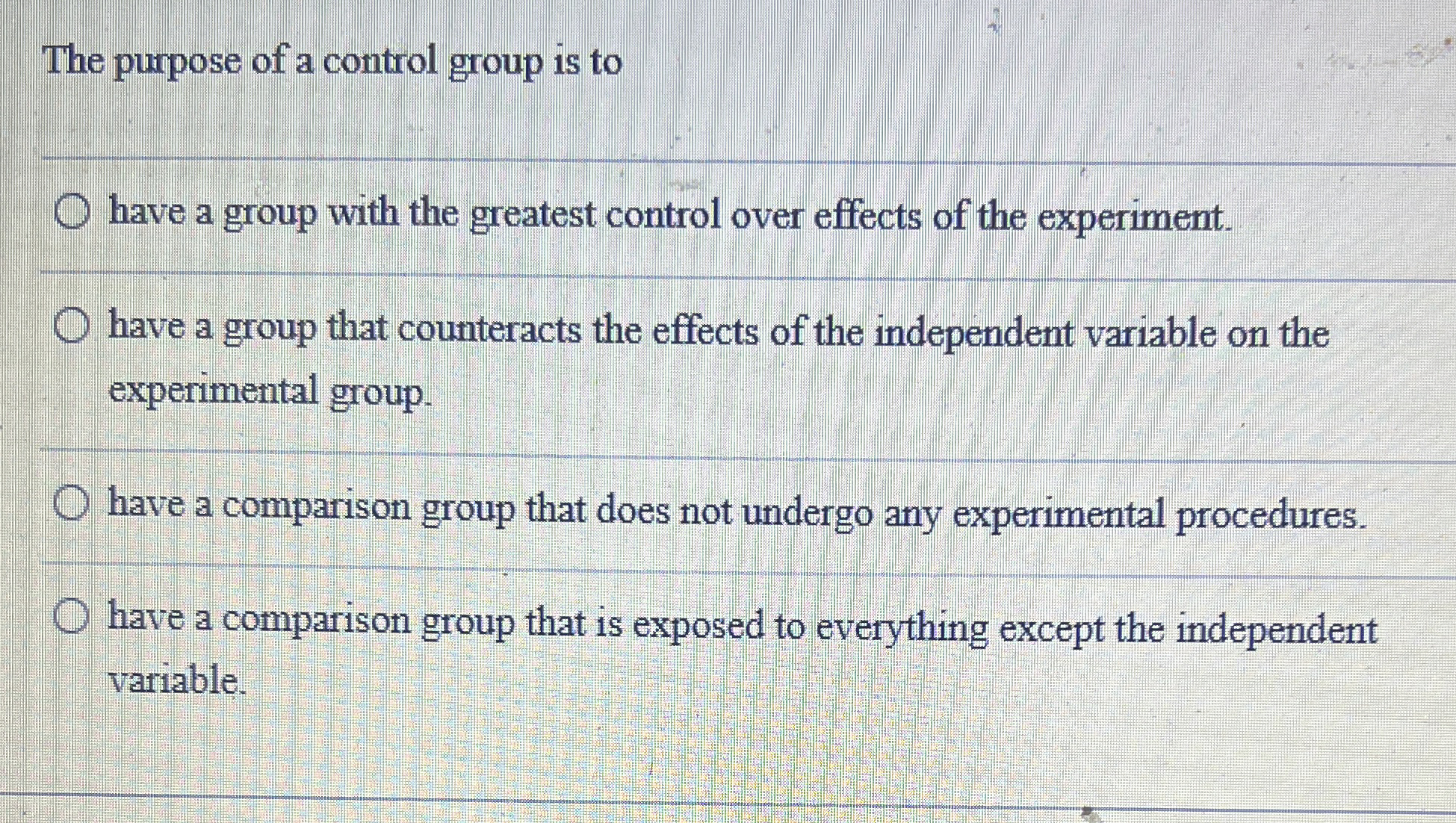 Solved have a group with the greatest control over effects | Chegg.com