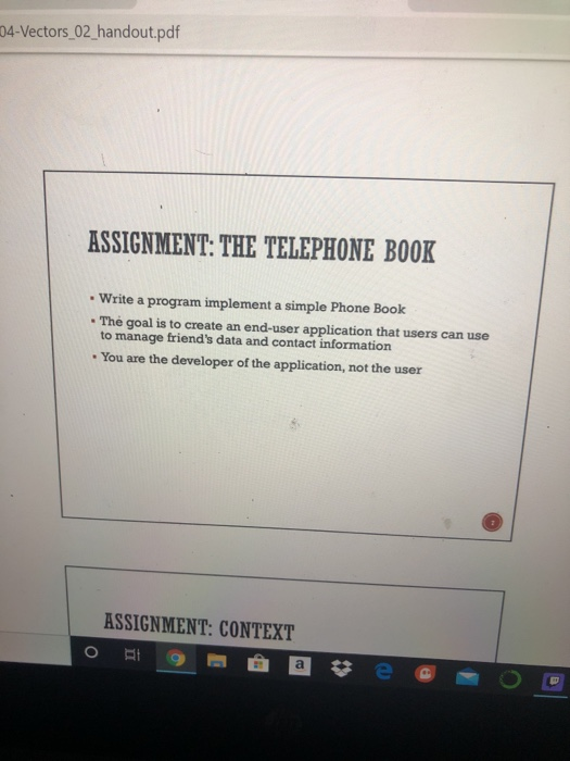 Solved 04-Vectors_02_handout.pdf ASSIGNMENT: THE TELEPHONE | Chegg.com