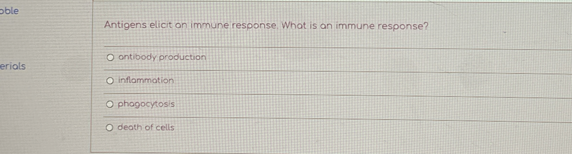 Solved Antigens elicit an immune response. What is an immune | Chegg.com