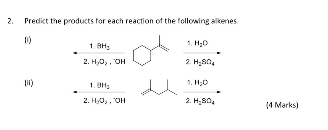 Solved Predict the products for each reaction of the | Chegg.com