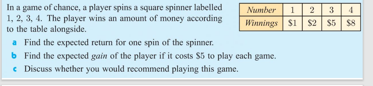 Solved In a game of chance, a player spins a square spinner | Chegg.com