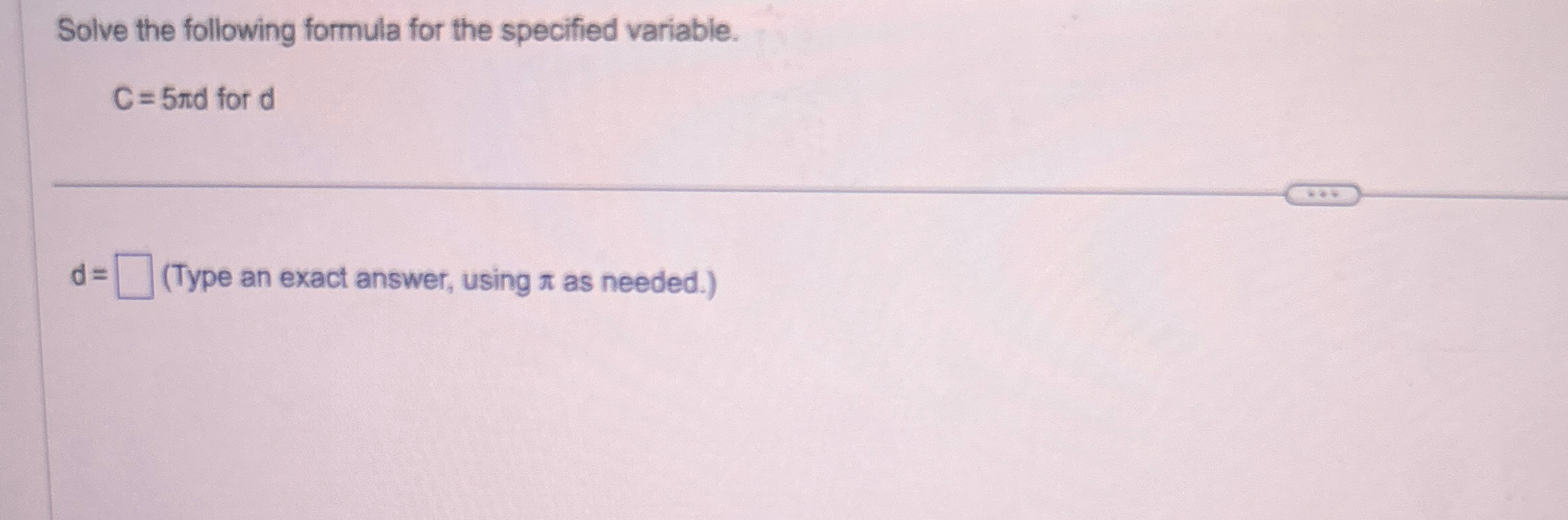 Solved Solve the following formula for the specified | Chegg.com