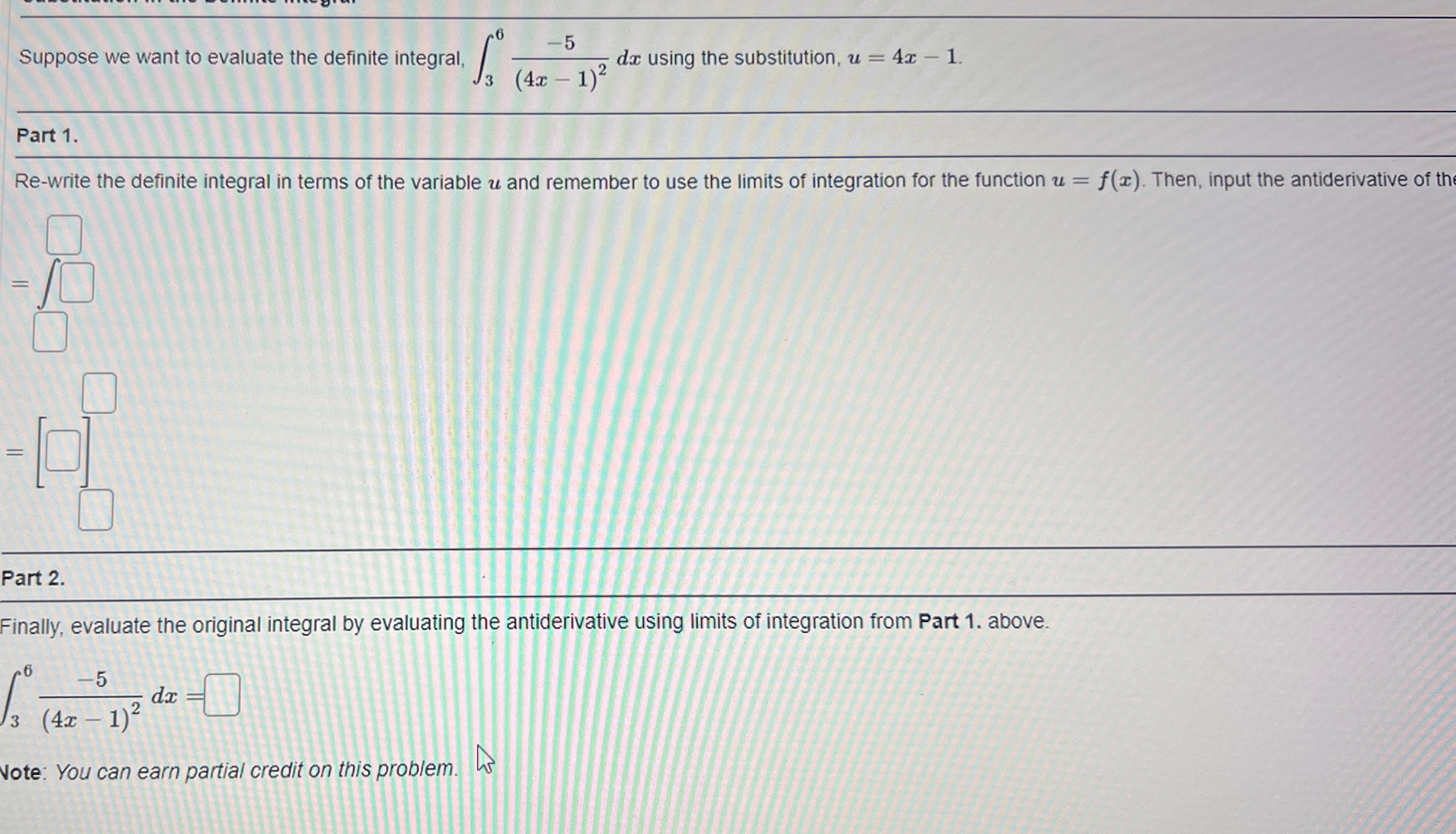 Solved Suppose we want to evaluate the definite integral, | Chegg.com