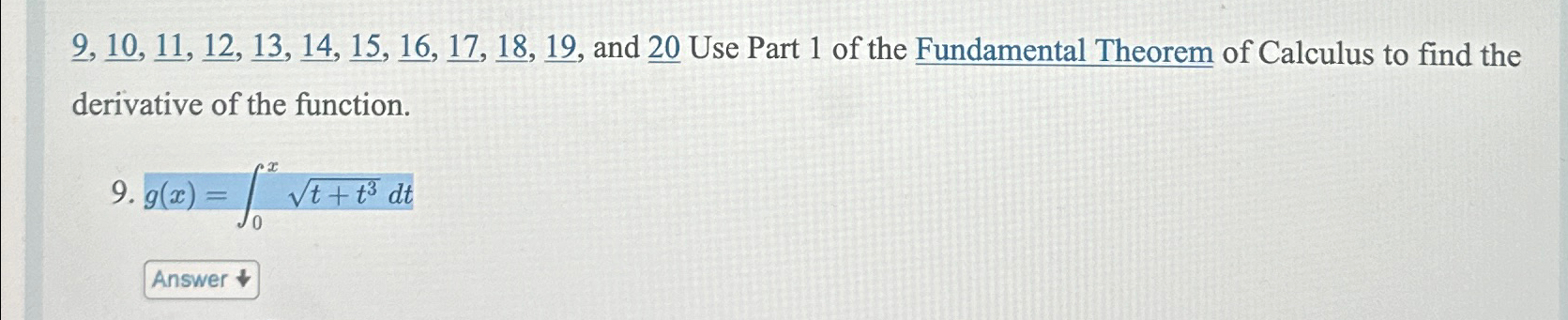 Solved 9,10,11,12,13,14,15,16,17,18,19?, ﻿and 20? ﻿Use Part | Chegg.com