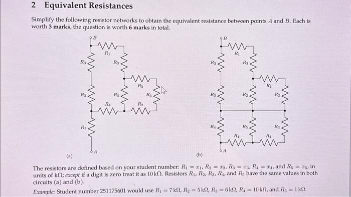 Solved Simplify the following resistor networks to obtain | Chegg.com