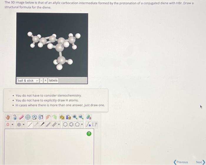 Solved The 3D image below is that of an allylic carbocation | Chegg.com