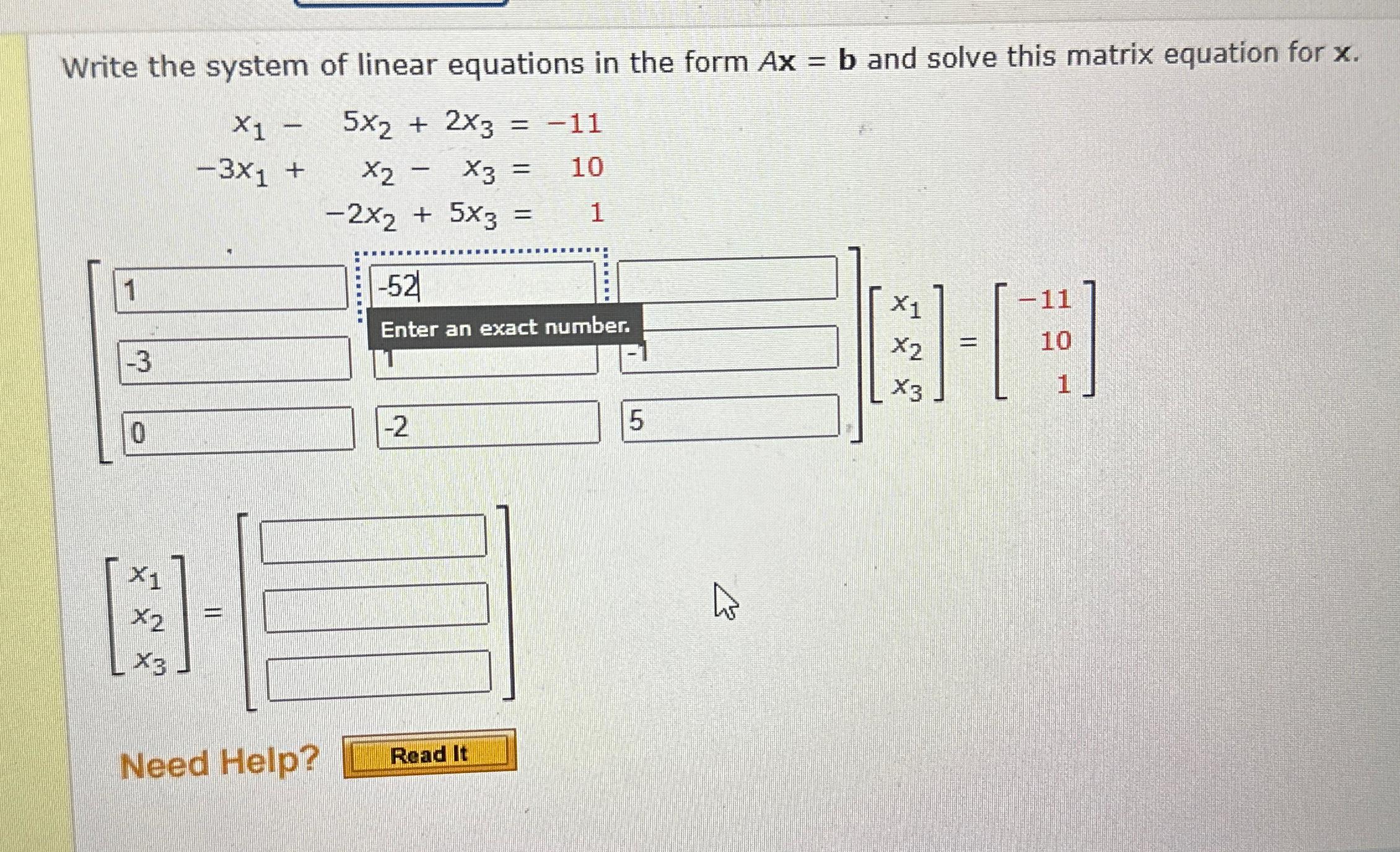 Solved Write The System Of Linear Equations In The Form Ax B
