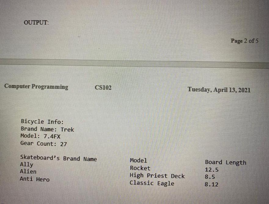 Solved 1. Based on the UML class diagram and the | Chegg.com
