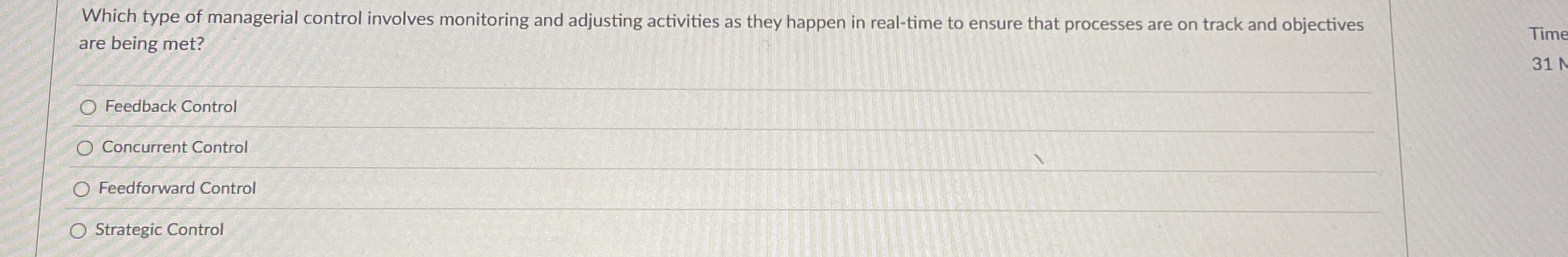 Solved Which type of managerial control involves monitoring | Chegg.com