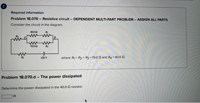 Solved Required information Problem 18.073 - Circuit diagram | Chegg.com
