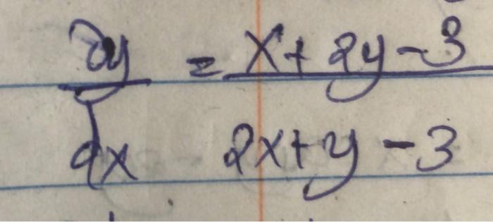 Solved dx∂y=2x+y−3x+2y−3 | Chegg.com
