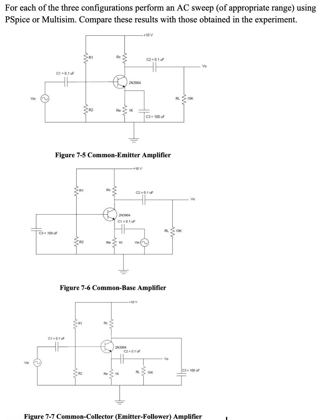 Solved For each of the three configurations perform an AC | Chegg.com