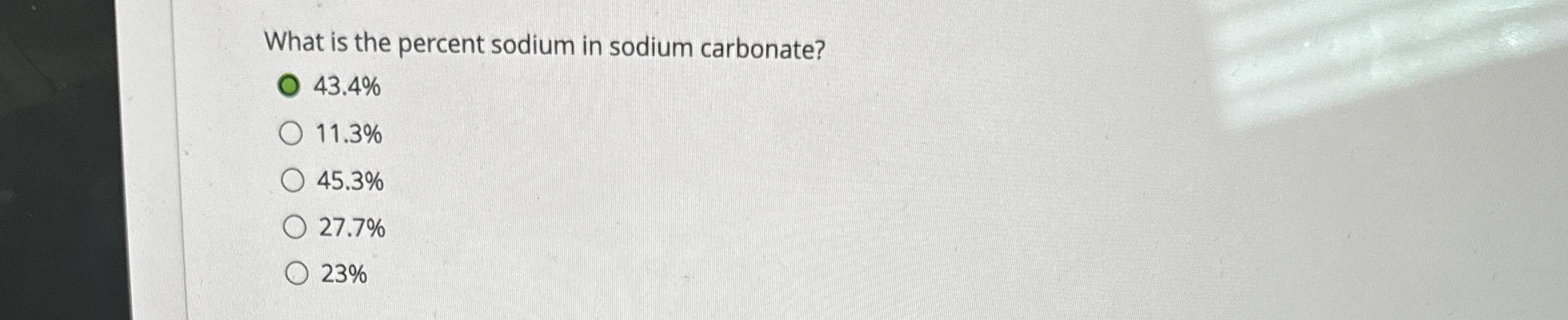 Solved What is the percent sodium in sodium | Chegg.com