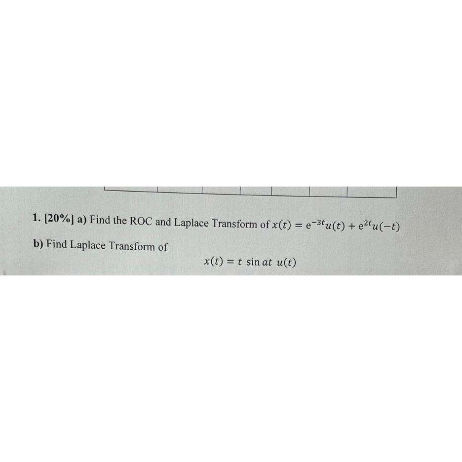 Solved a) ﻿Find the ROC and Laplace Transform of | Chegg.com