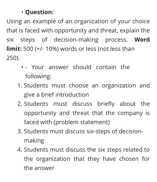 MGT230 this is the question:the six steps of | Chegg.com
