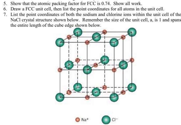 Solved 5. Show that the atomic packing factor for FCC is | Chegg.com
