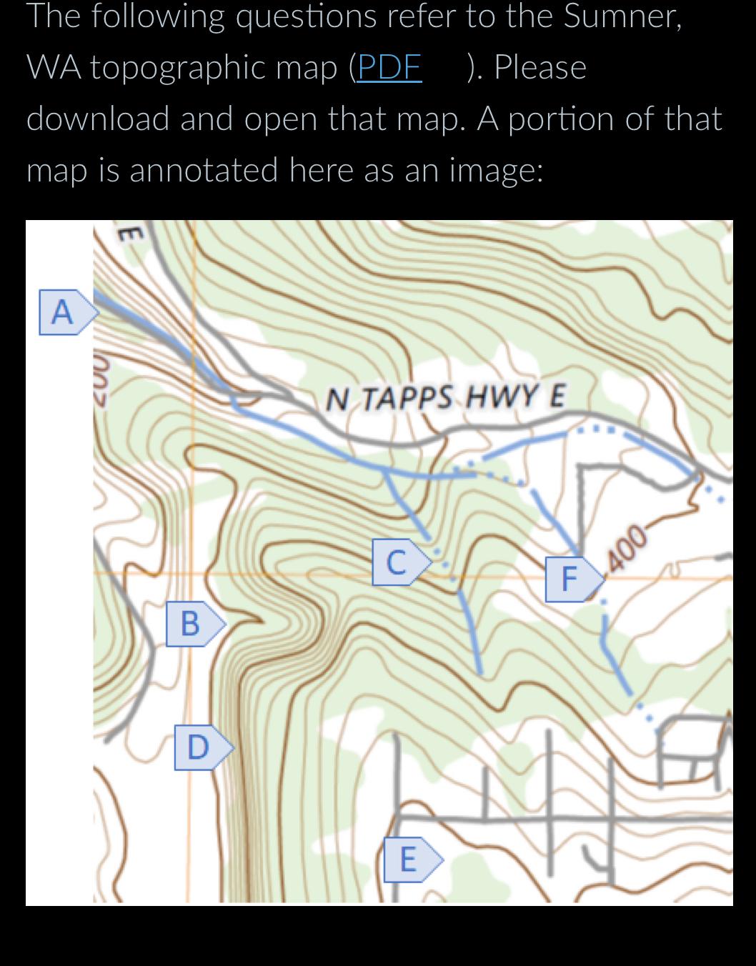 Solved The following questions refer to the Sumner, WA | Chegg.com