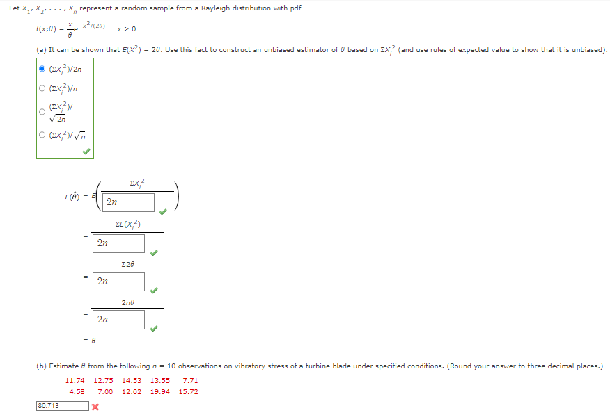 Solved Please answer part b ﻿Let x1,x2,dots,xn ﻿represent a | Chegg.com