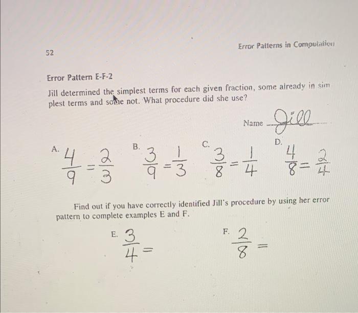 Identifying Error Patterns in Computation 51 Error | Chegg.com