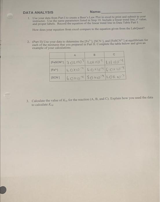 Solved Part II: Equilibrium Systems, calculating the | Chegg.com