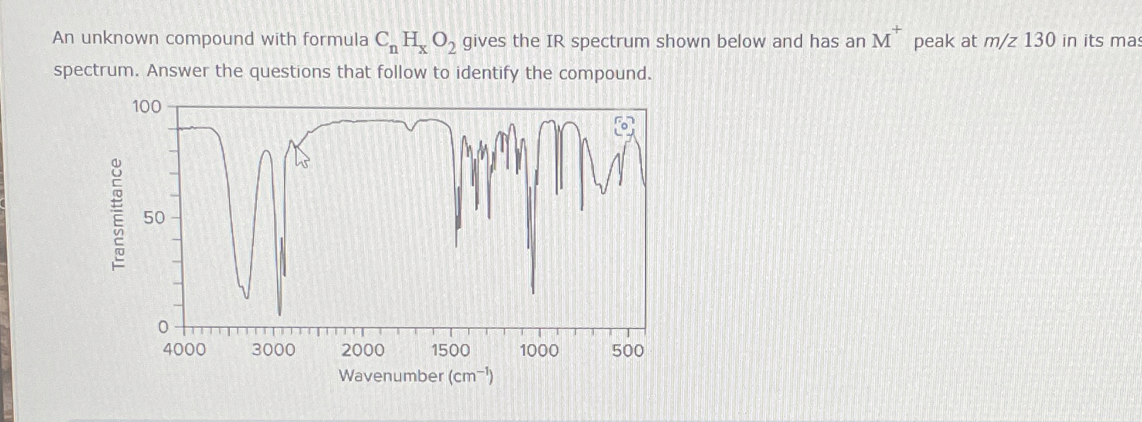 Solved An unknown compound with formula CnHxO2 ﻿gives the IR | Chegg.com