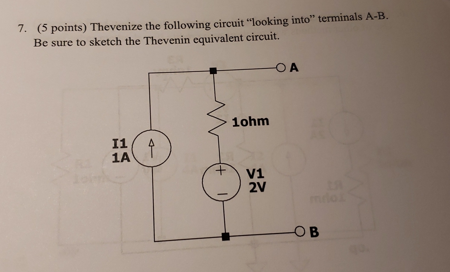 Solved (5 ﻿points) ﻿Thevenize the following circuit "looking | Chegg.com