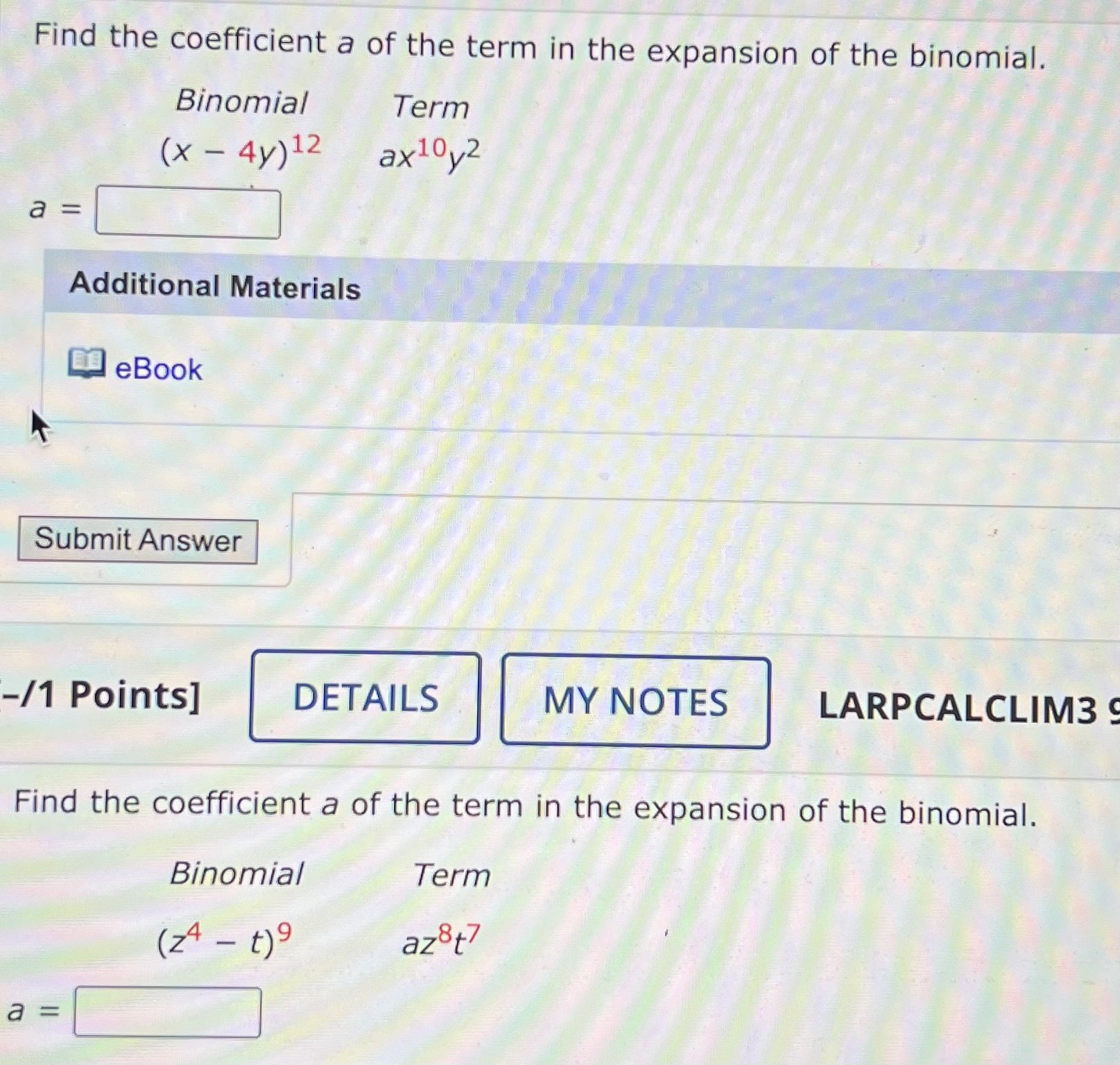 Find the coefficient a ﻿of the term in the expansion | Chegg.com