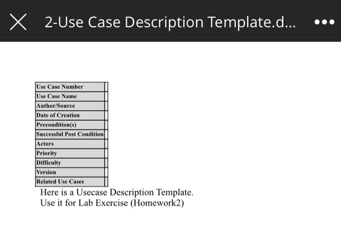 Solved x 2-Use Case Description Template.d... ... Use Case | Chegg.com