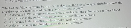 Solved Which of the following would be expected to decrease | Chegg.com