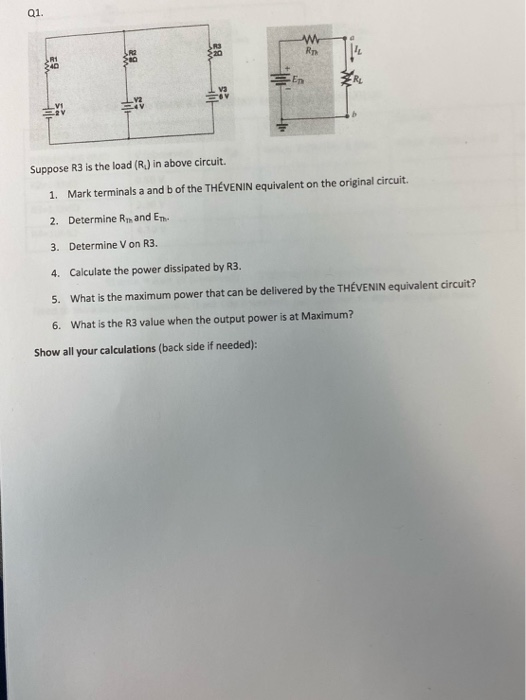 Solved Suppose R3 is the load (R) in above circuit. 1. Mark | Chegg.com