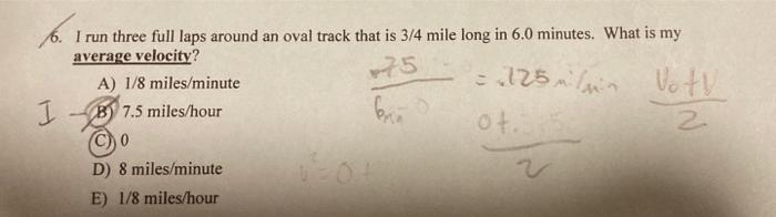 Solved 6. I run three full laps around an oval track that is | Chegg.com