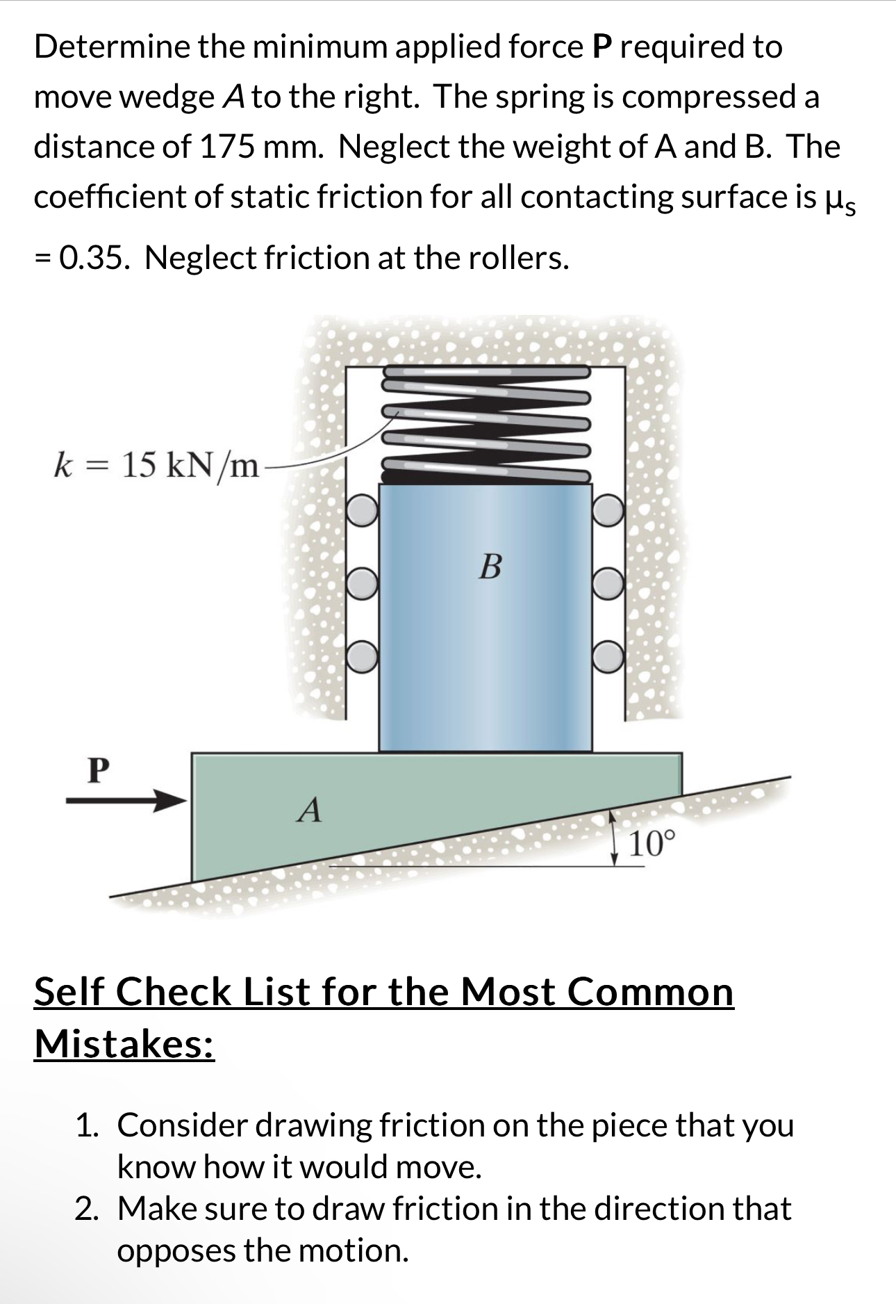 Solved Determine The Minimum Applied Force P ﻿required To