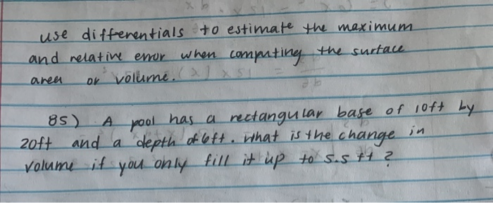 Solved use differentials to estimate the maximum and | Chegg.com