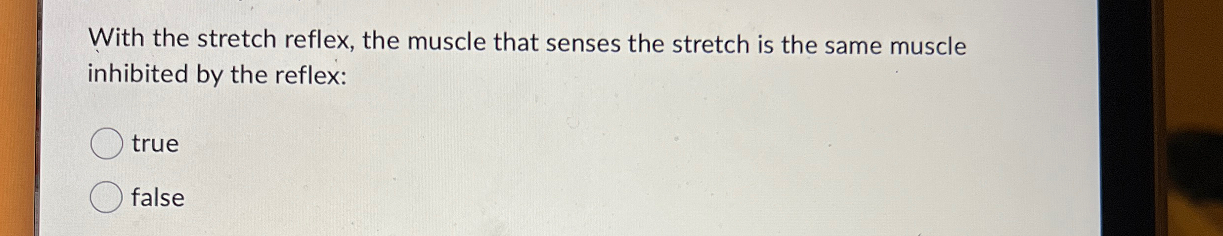 Solved With the stretch reflex, the muscle that senses the | Chegg.com