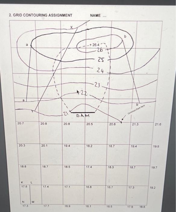 Solved iGRID CONTOURING ASSIGNMENT NAME ..... On the upper | Chegg.com