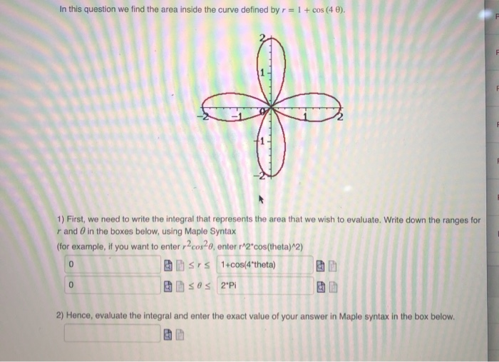 Solved In this question we find the area inside the curve | Chegg.com