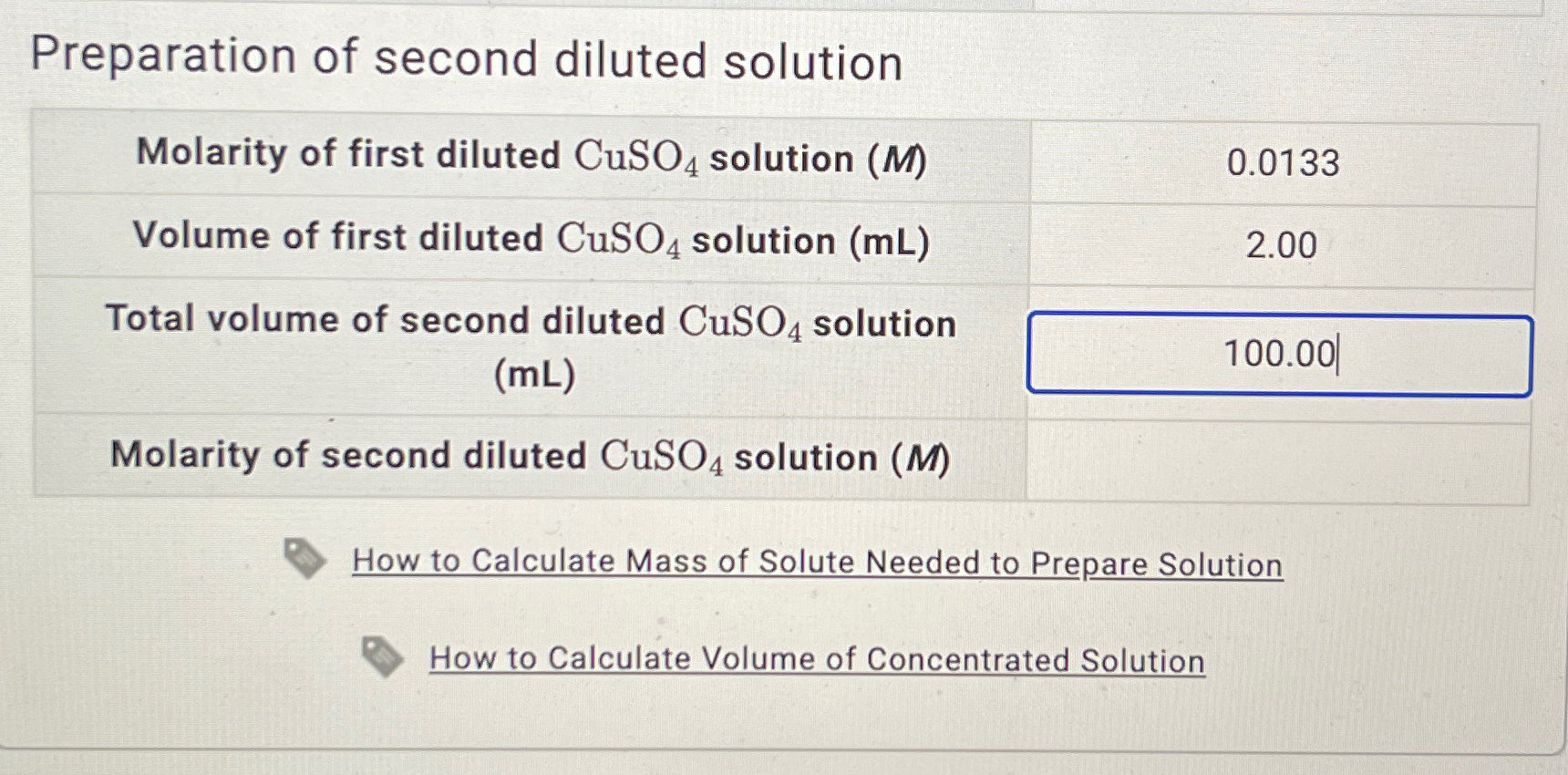 Solved Preparation of second diluted | Chegg.com Solved Preparation of second diluted | Chegg.com