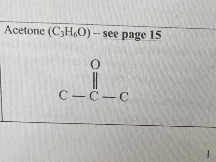 Solved Look at your line bond structure for acetone on page | Chegg.com