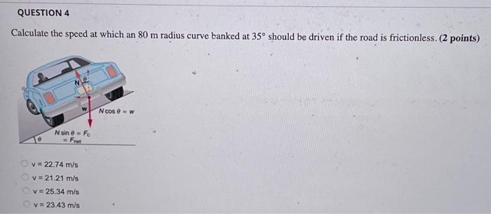 Solved Calculate the speed at which an 80 m radius curve | Chegg.com