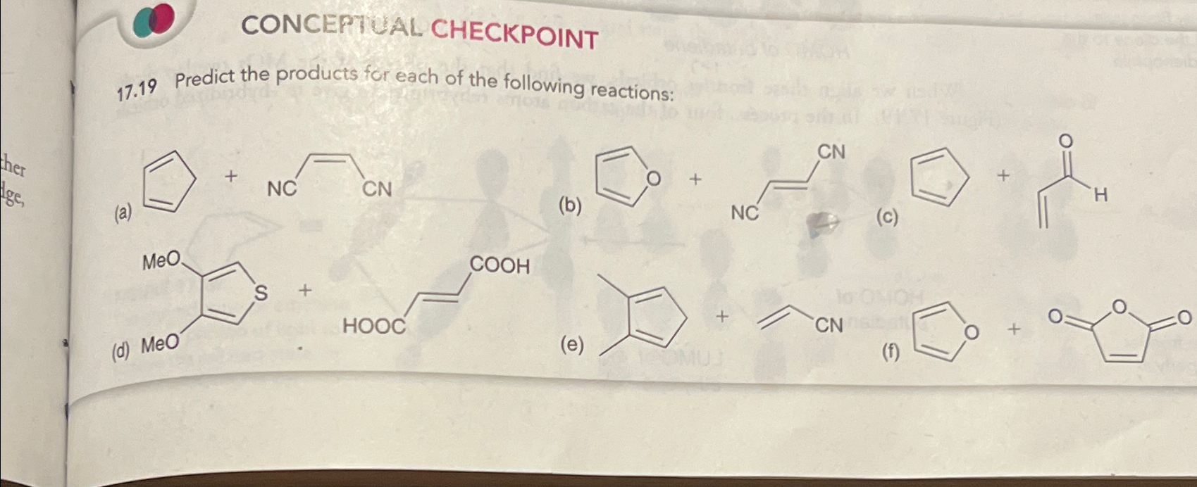 Solved CONCEPTUAL CHECKPOINT17.19 ﻿Predict the products for | Chegg.com