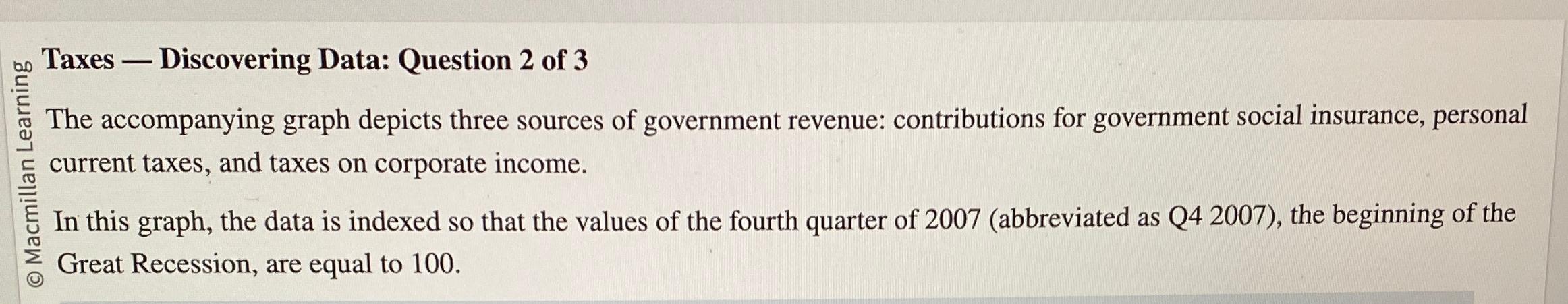 Solved Taxes - ﻿Discovering Data: Question 2 ﻿of 3The | Chegg.com