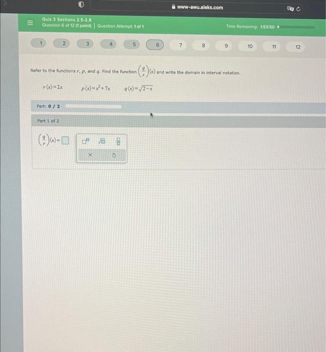 Solved Refer to the functions r,p, and q. Find the function | Chegg.com