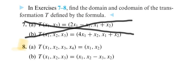 Solved In Exercises 7-8, find the domain and codomain of the | Chegg.com