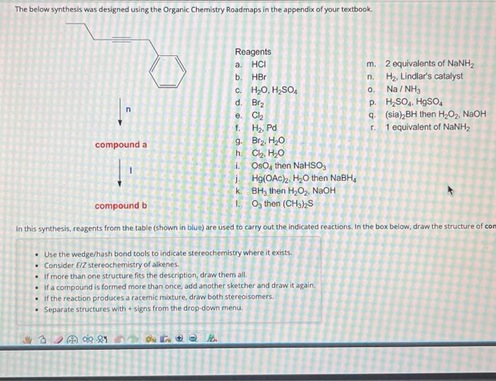 Solved The below synthesis was designed using the Organic | Chegg.com