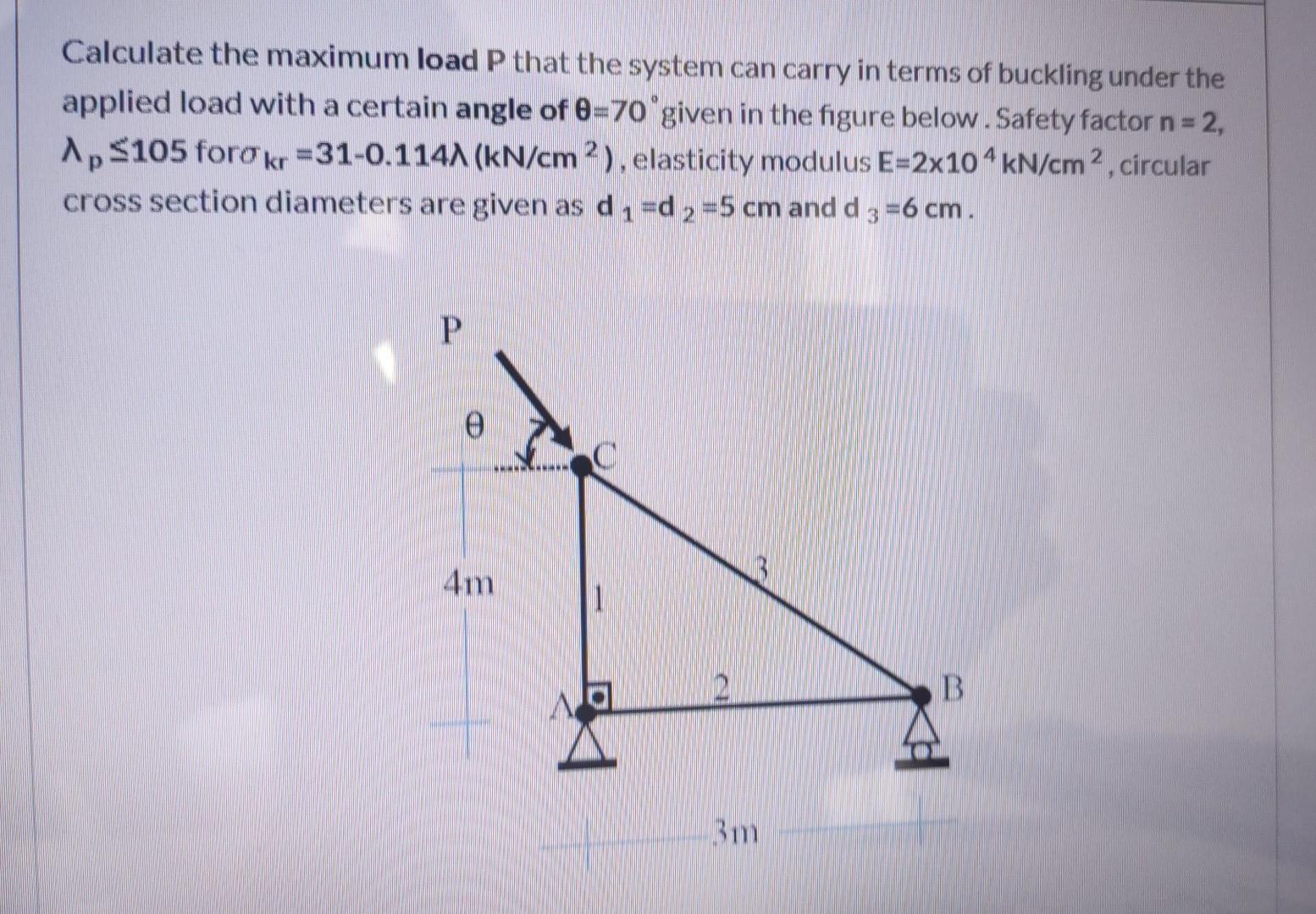 Solved Calculate the maximum load P that the system can | Chegg.com